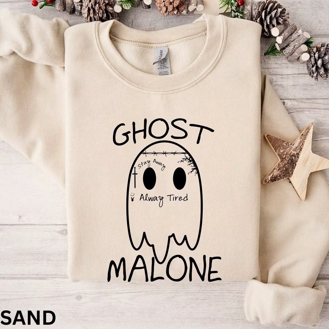 Ghost Malone Sweatshirt Halloween Crewneck Sweatshirt Cute Ghost Shirt ...