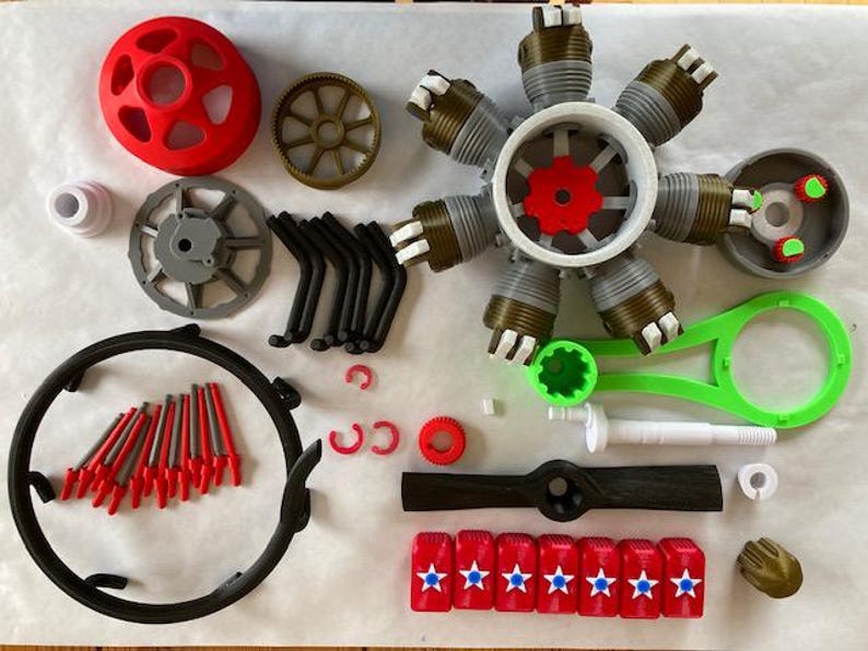 3D Print Files for a 7 Cylinder Radial Engine Model/puzzle - Etsy