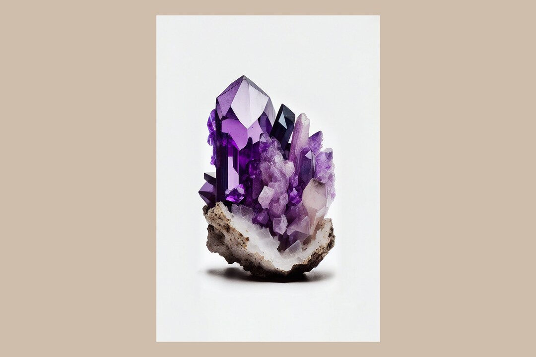 Amethyst Gemstone Art Wall Decoration, Printable Poster, Gem Stones ...
