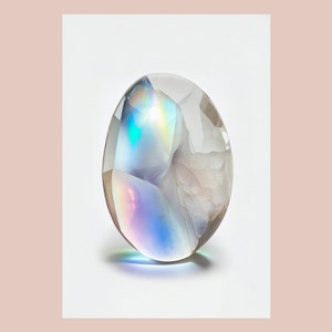 Moonstone Gemstone Art Wall Decor Print Poster, Mineral Gift, Gems ...