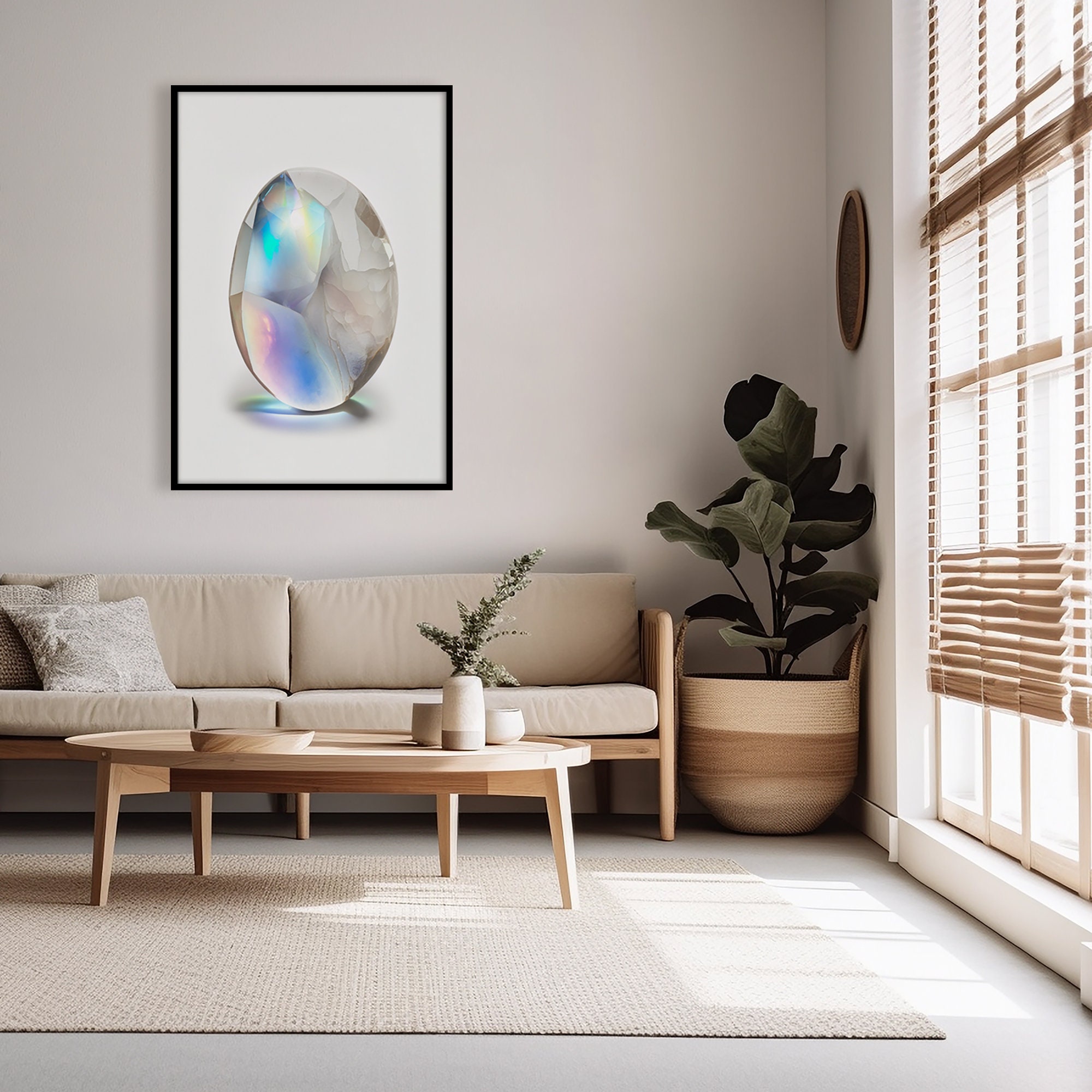 Moonstone Gemstone Art Wall Decor Print Poster, Mineral Gift, Gems ...