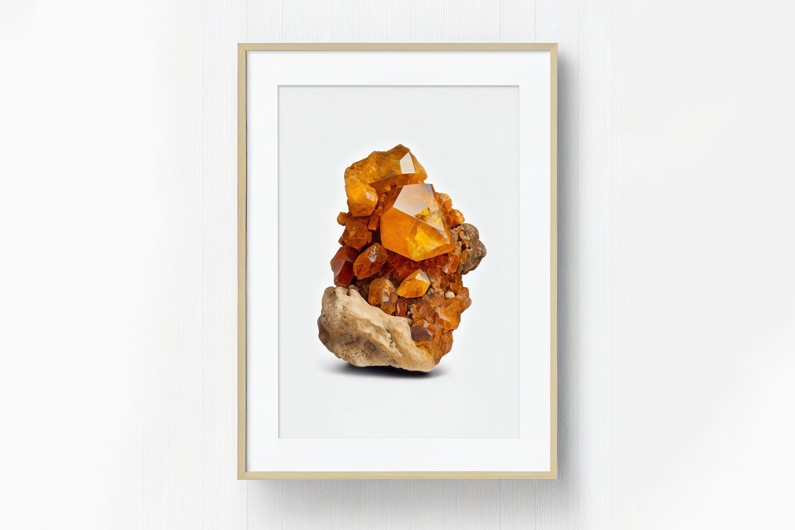 Amber Gemstone Art Wall Decor Print Poster, Mineral Gift, Gems Stones ...