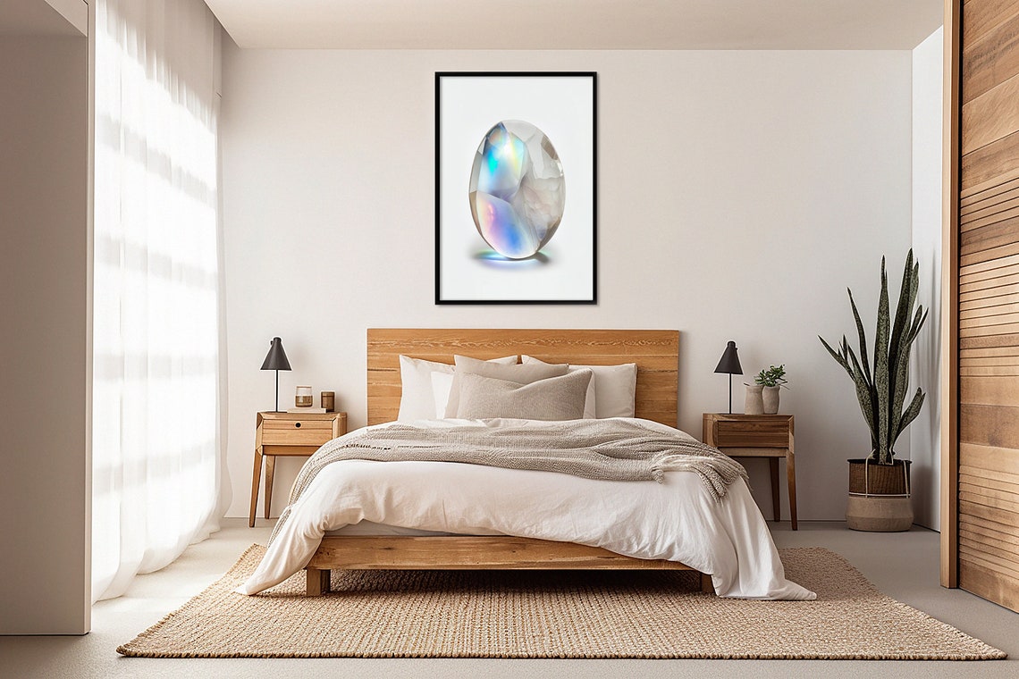 Moonstone Gemstone Art Wall Decor Print Poster, Mineral Gift, Gems ...