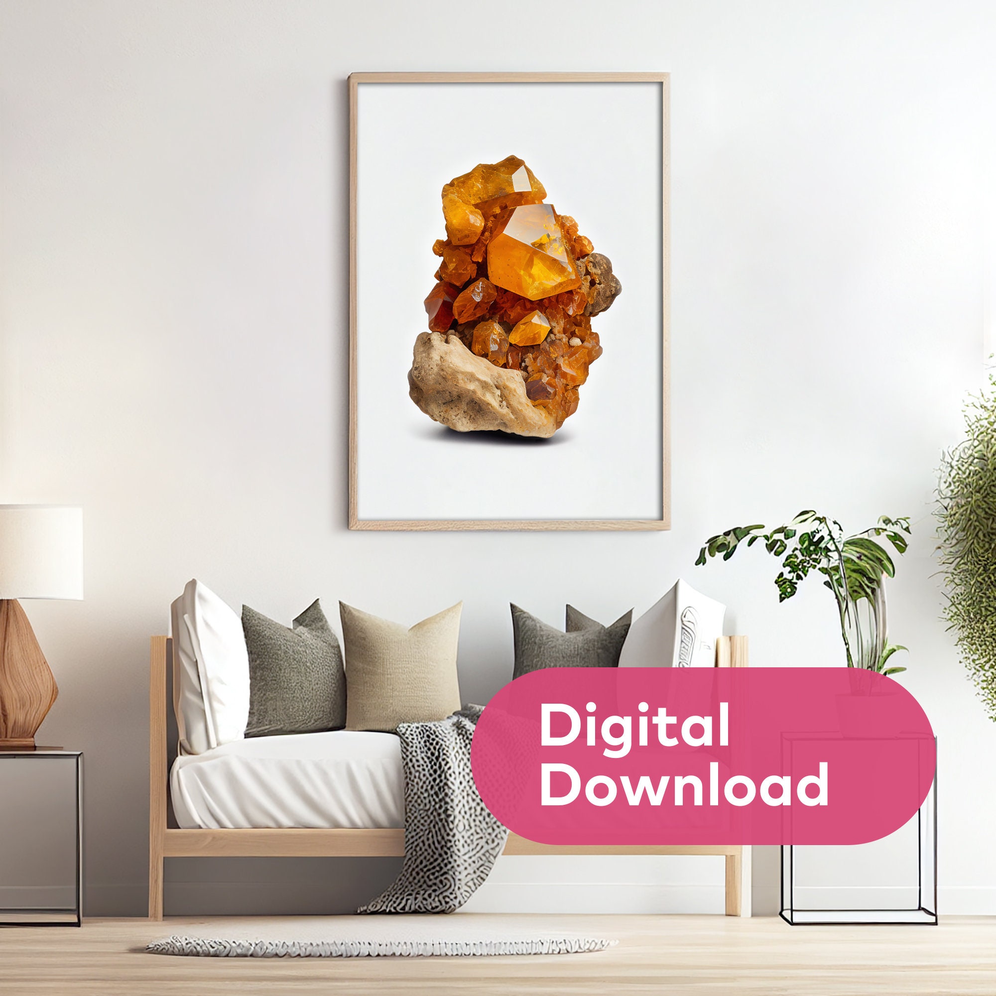 Amber Gemstone Art Wall Decor Print Poster, Mineral Gift, Gems Stones ...