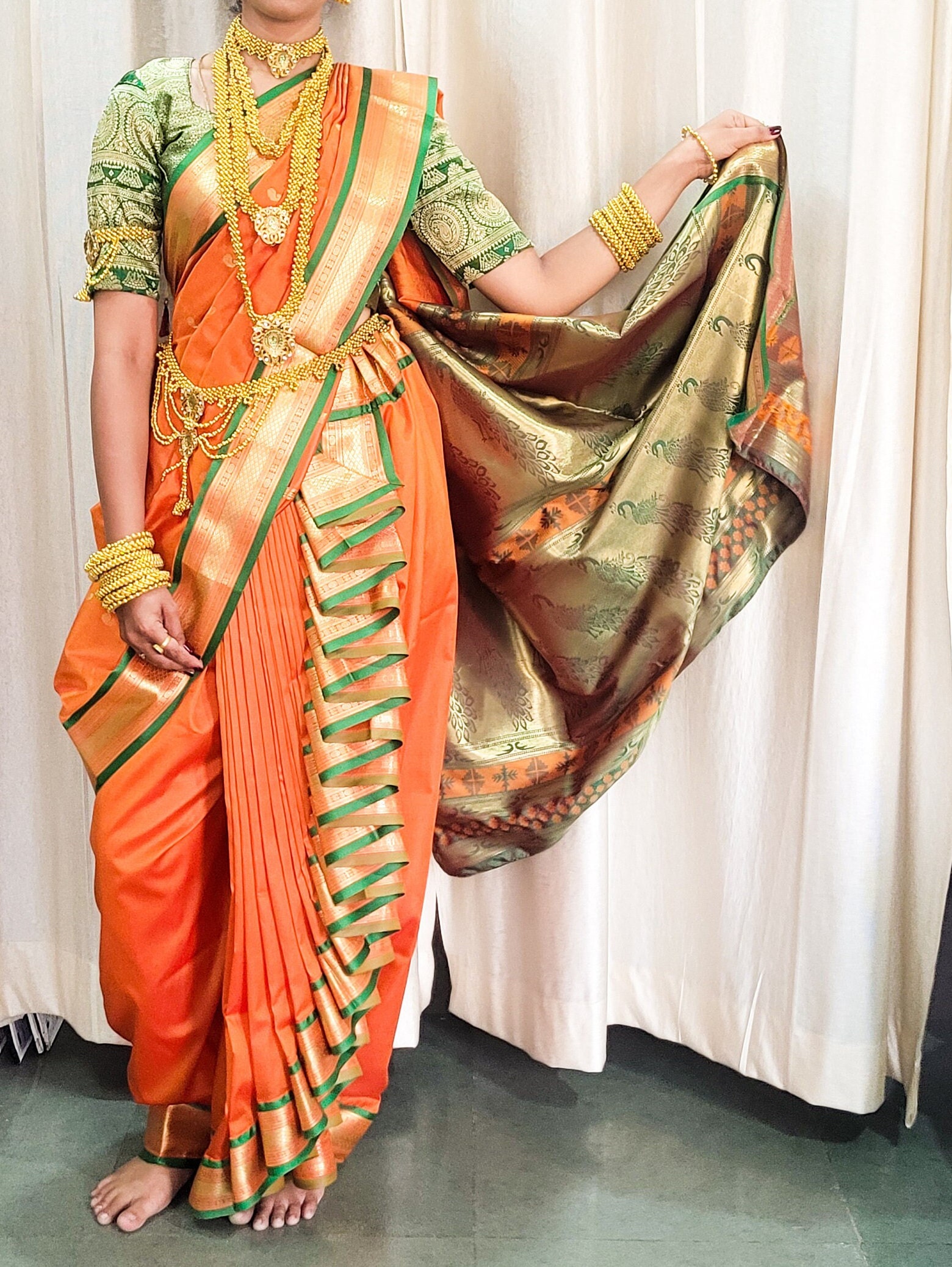 Nauvari Saree Shahi Mastani Saree With Stitched Blouse, Ready to Wear ...