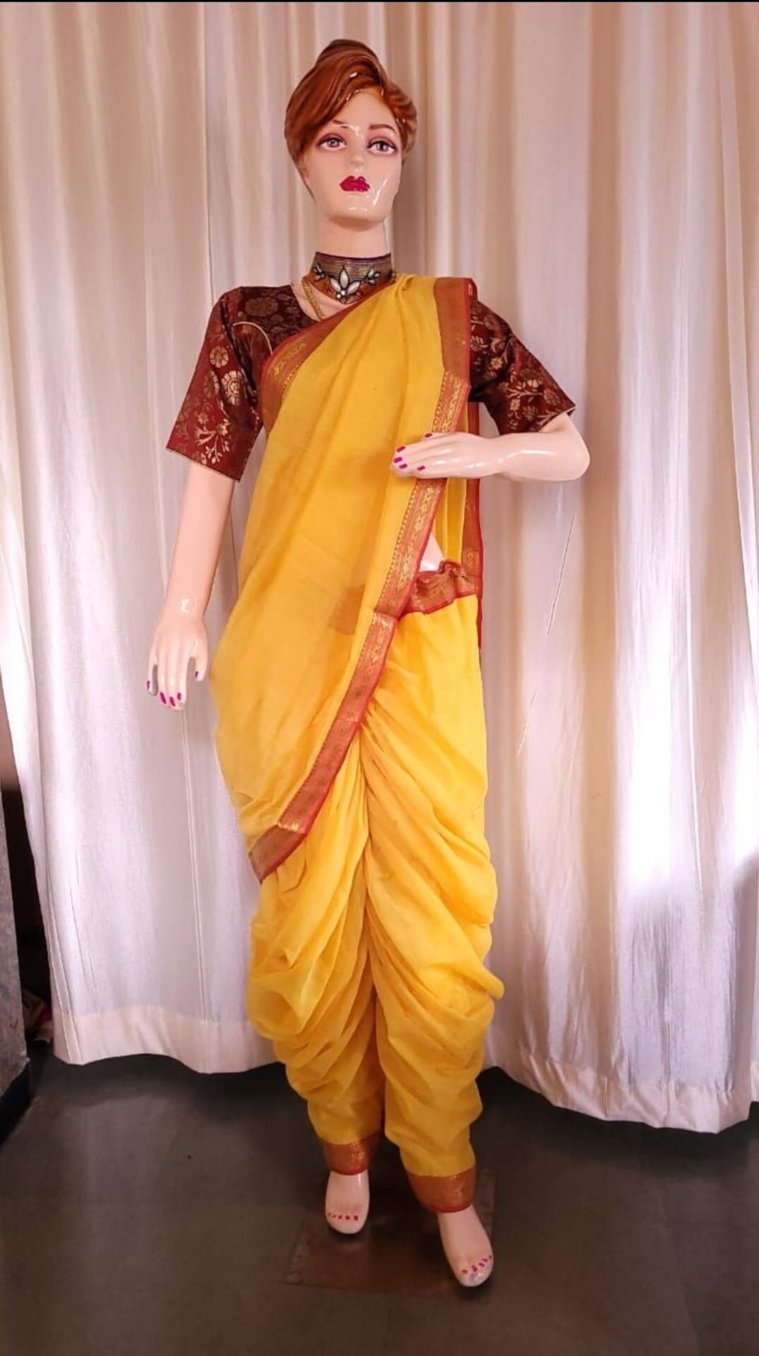 Lavni Sadi Nauvari Saree Ready to Wear Ready to Wear Saree - Etsy