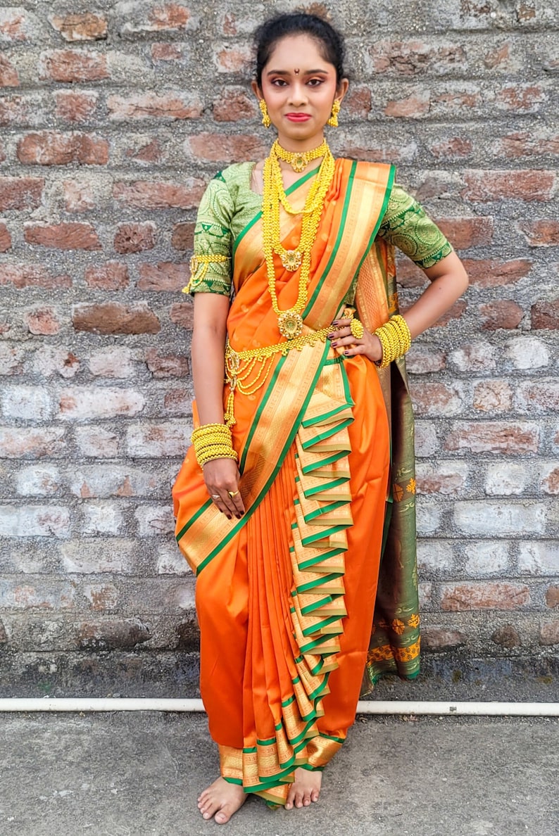 Nauvari Saree Shahi Mastani Saree With Stitched Blouse, Ready to Wear ...