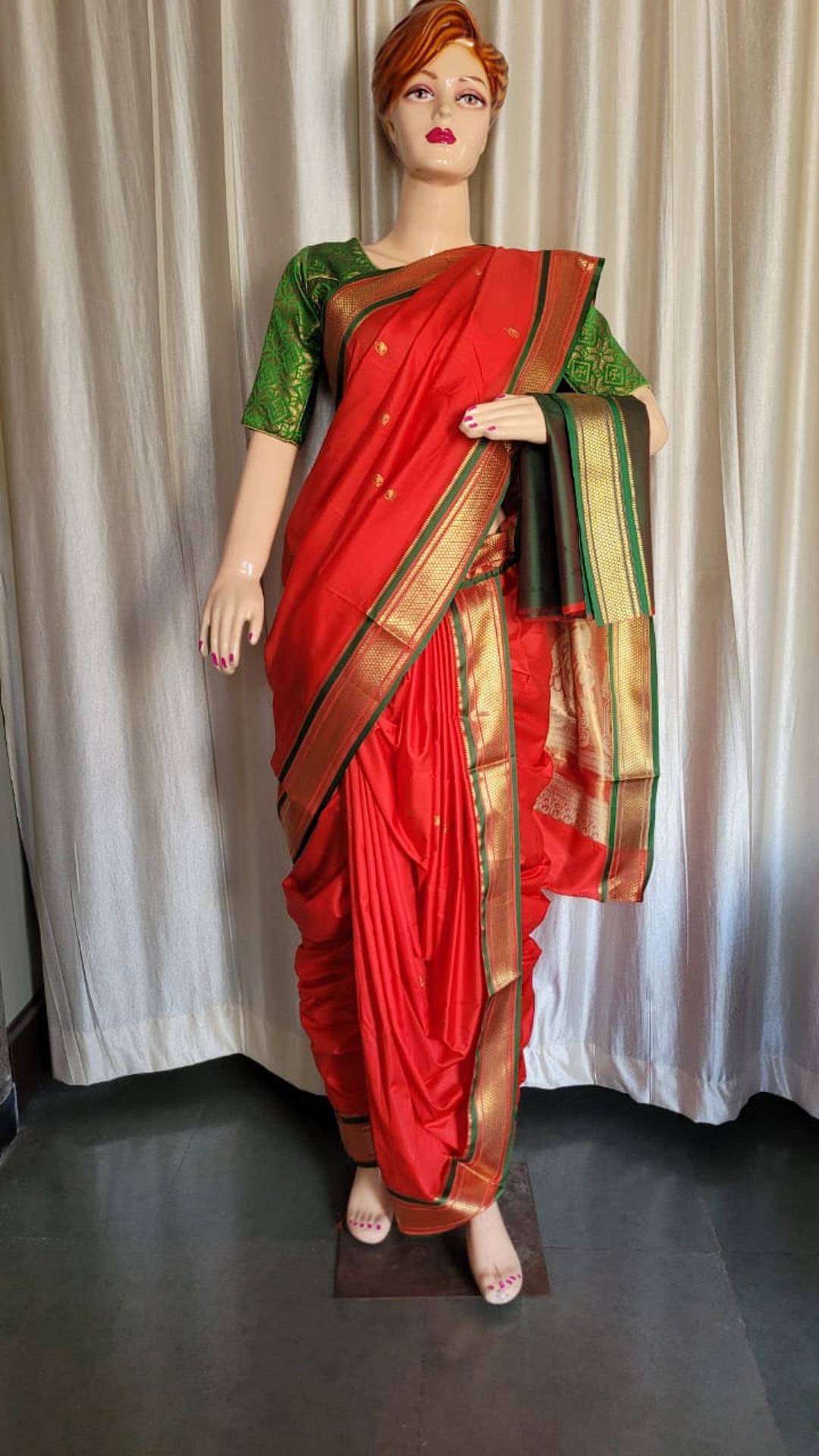 Nauvari Saree Bramhani Nauvari Saree Ready to Wear Saree, Traditional ...