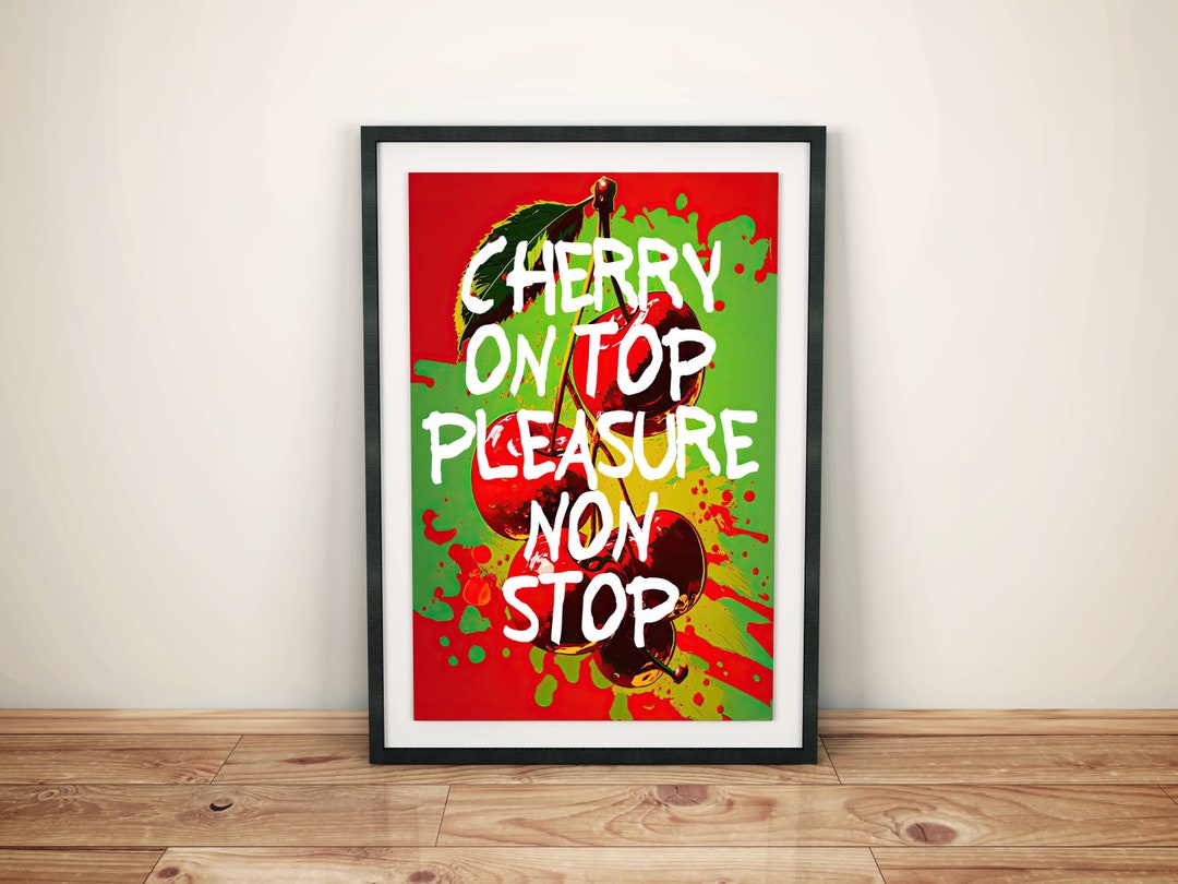Modern Cherry in Pop Art Style With Suggestive Saying Funny - Etsy