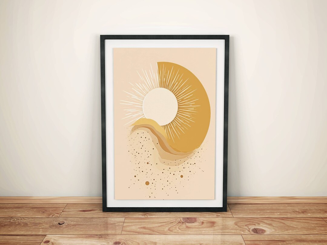 Boho Sun Poster Modern Boho Suns Poster Minimalist Sun Image Boho ...