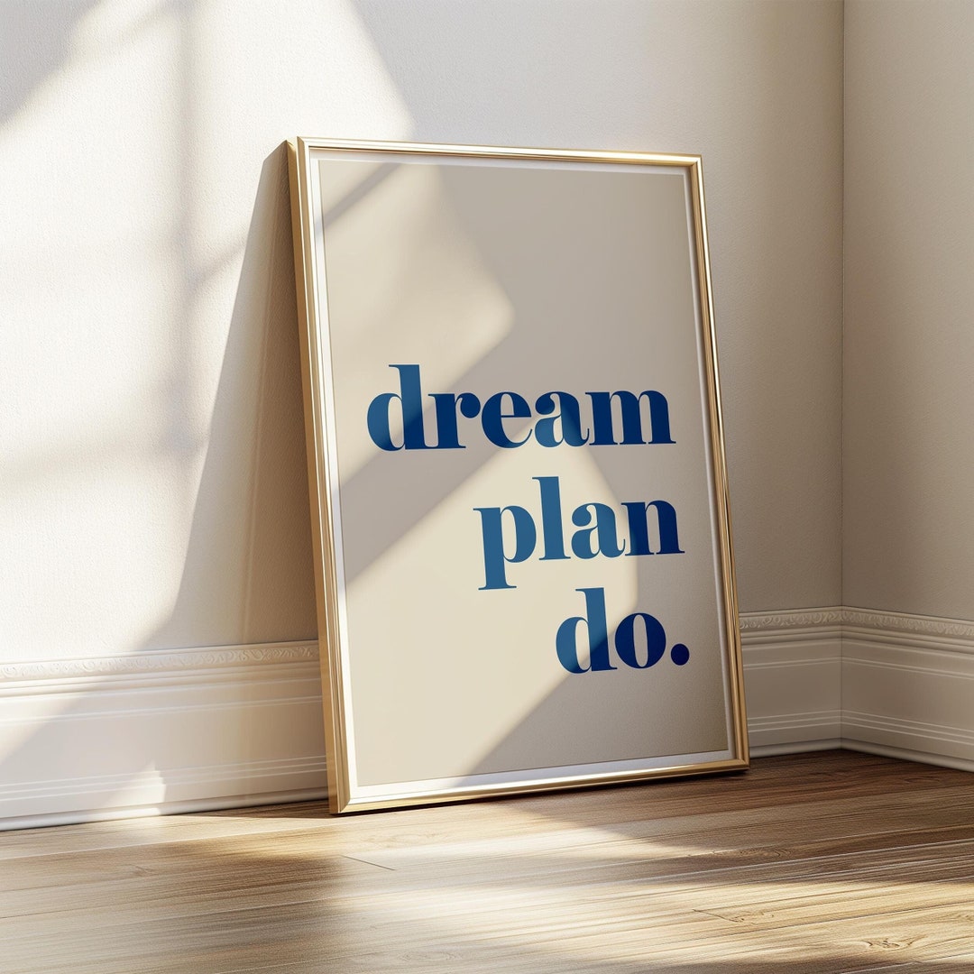Minimalist Motivational Office Poster | Scandinavian Art Dream Plan Do ...