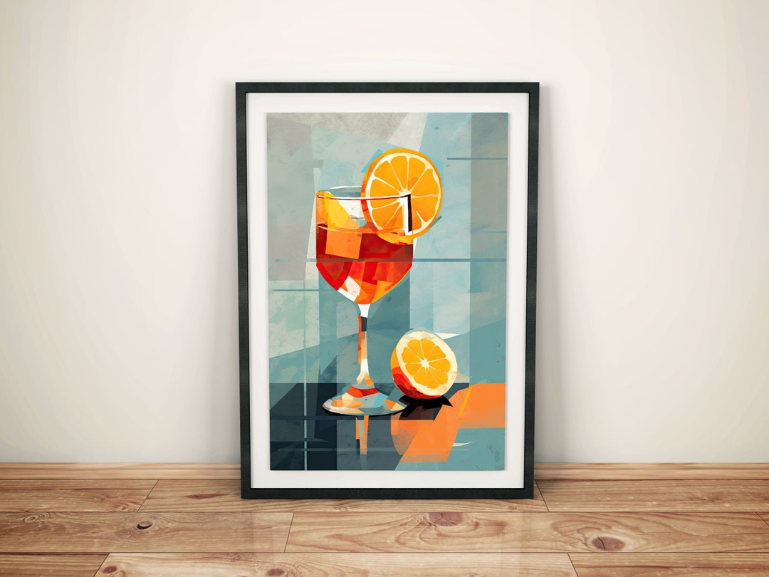Abstract Aperol Spritz Mural Colorful Decoration for Home Modern ...