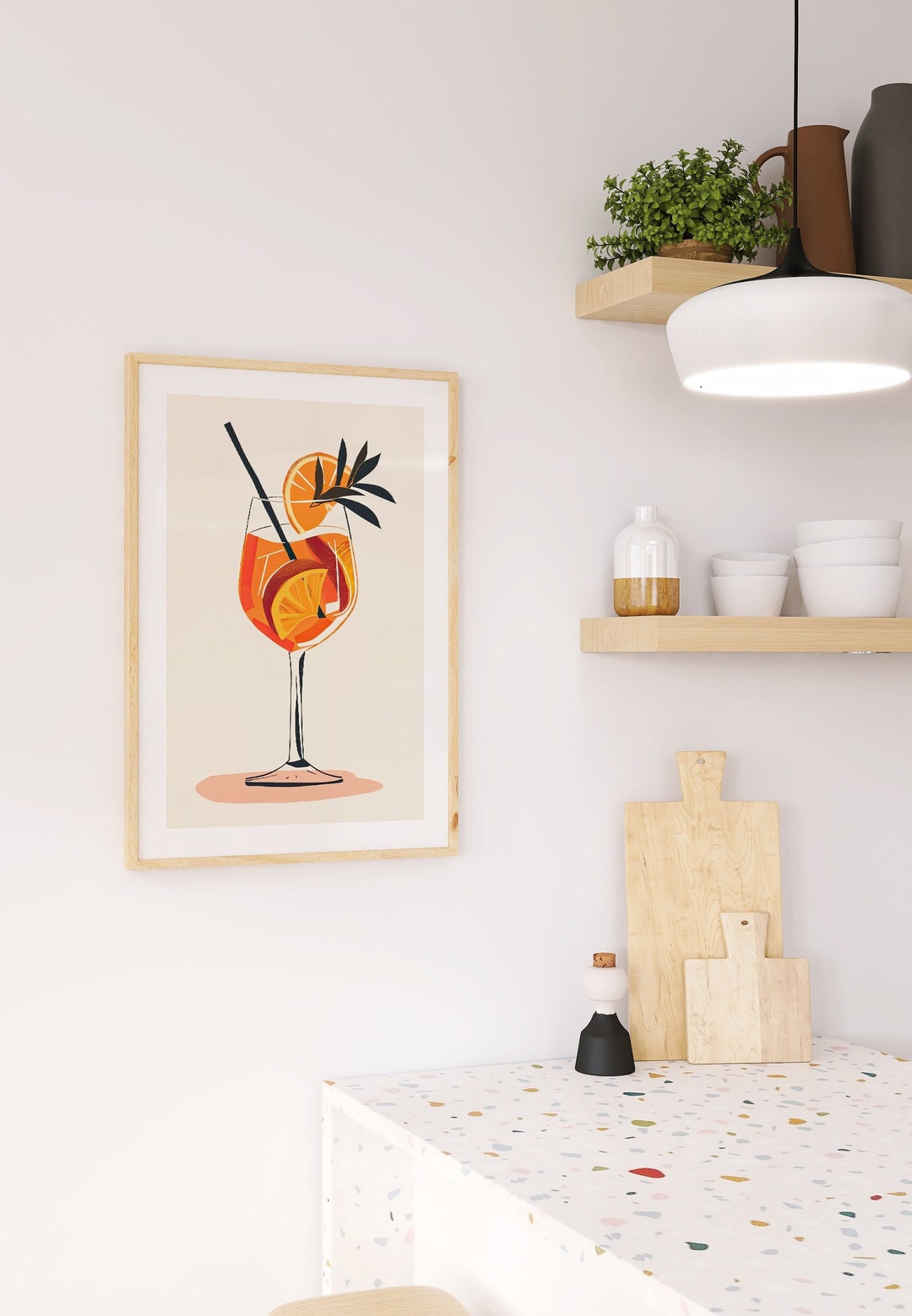 Modern Cocktail Illustration: Aperol Spritz Poster | Cocktail Art ...
