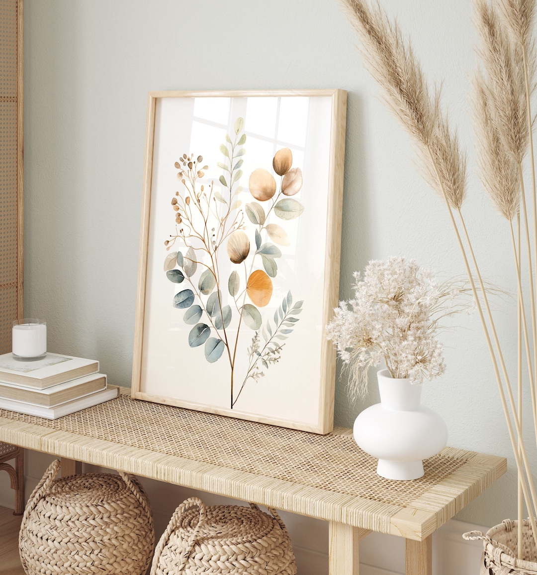 Minimalistisches Wandbild im Boho Stil | Modernes Poster mit Zweigen ...