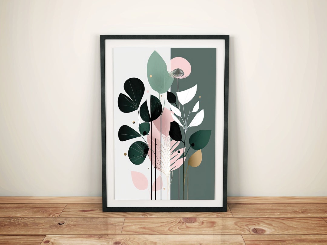 Harmonious Wall Picture: Abstract Wall Decoration With Plant Motifs ...