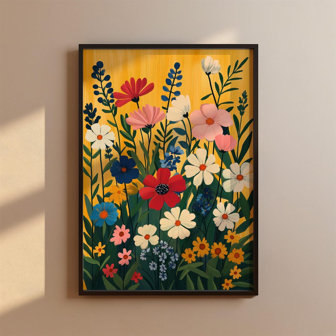 Wildflower Poster | Meadow Flower Wall Art | Floral Art Wall Decor ...