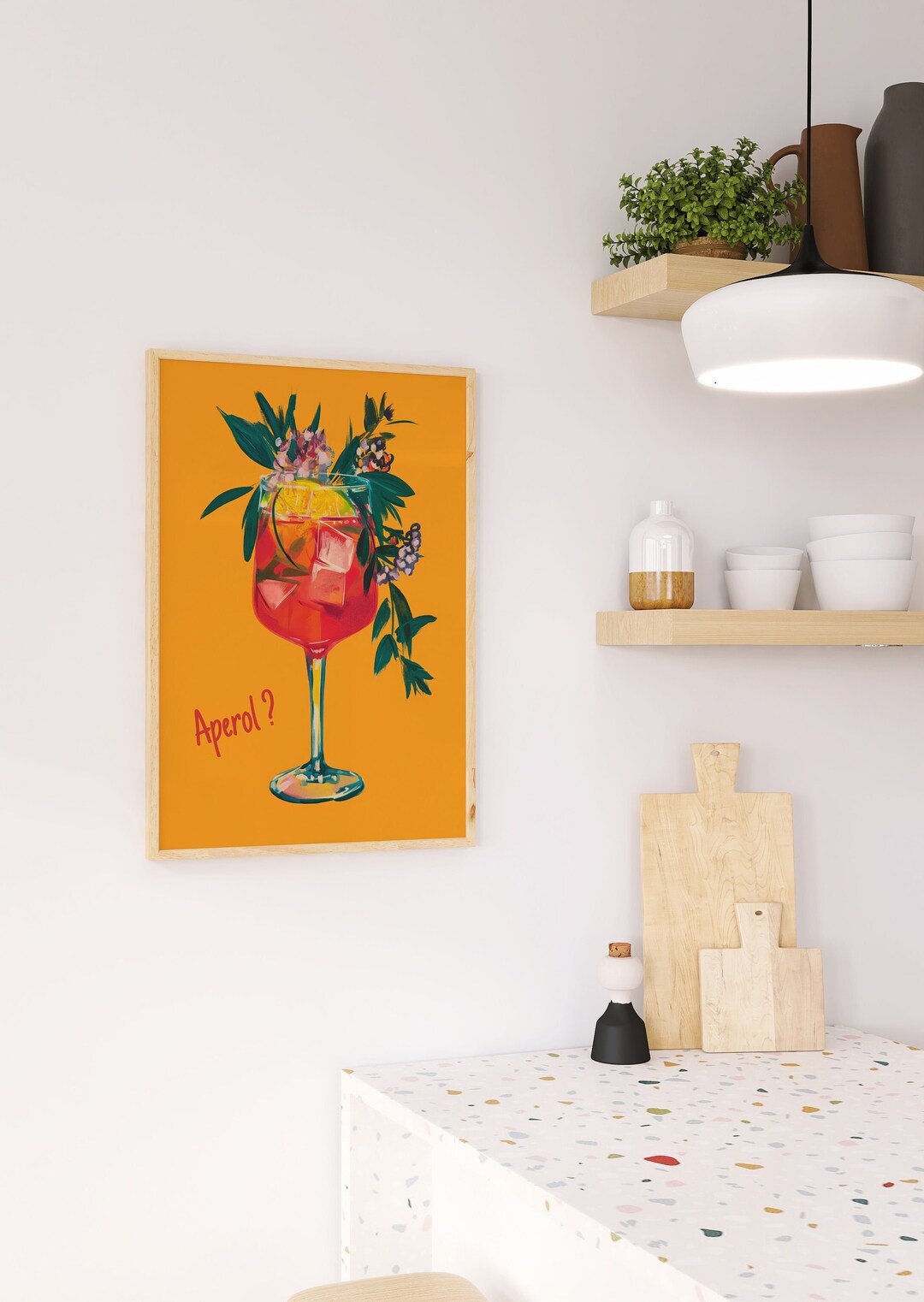 Aperol Poster: Flower-decorated Cocktail Poster Cocktail Art Good Mood ...