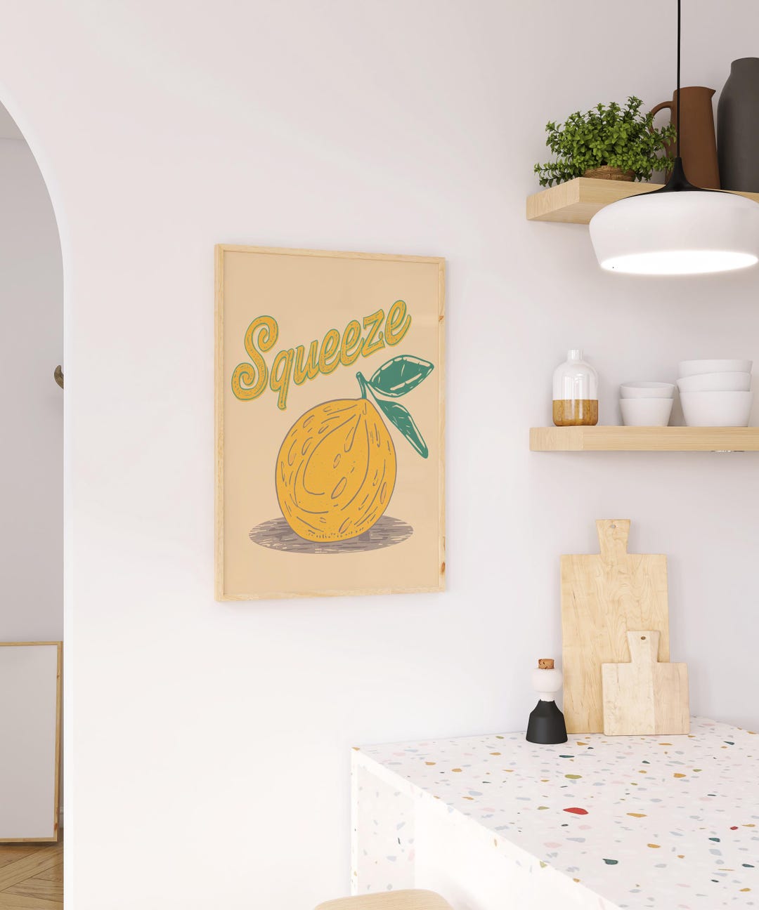 Modern Kitchen Poster | Retro Pop Art Lemon | Squeeze Illustration ...