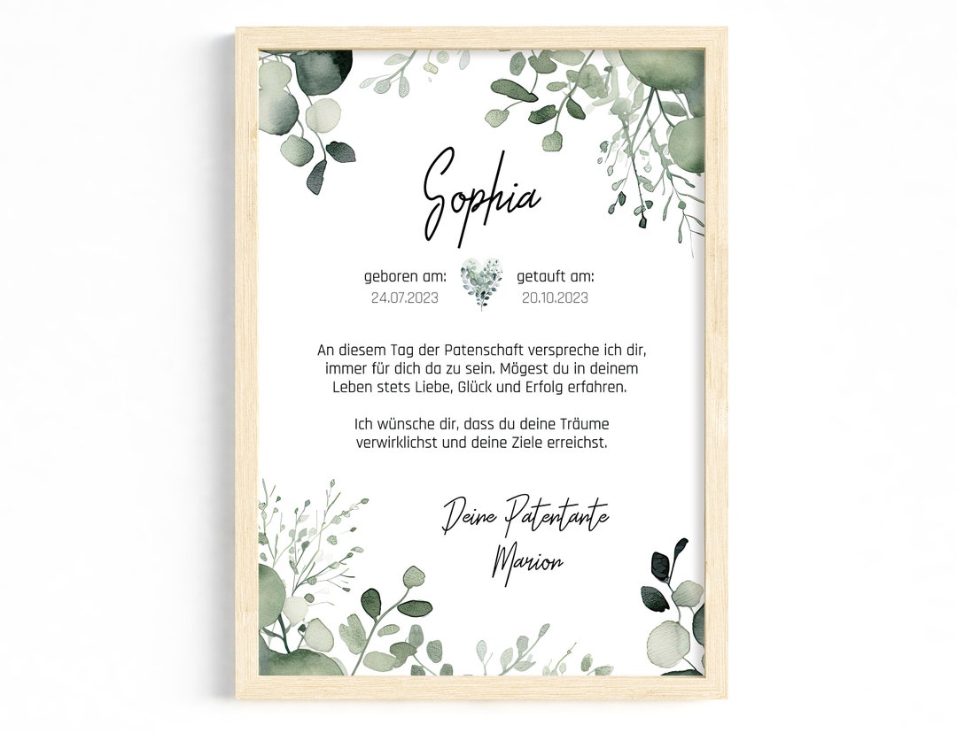 Godparent Letter for Godchild | Godparent Certificate | Individual ...