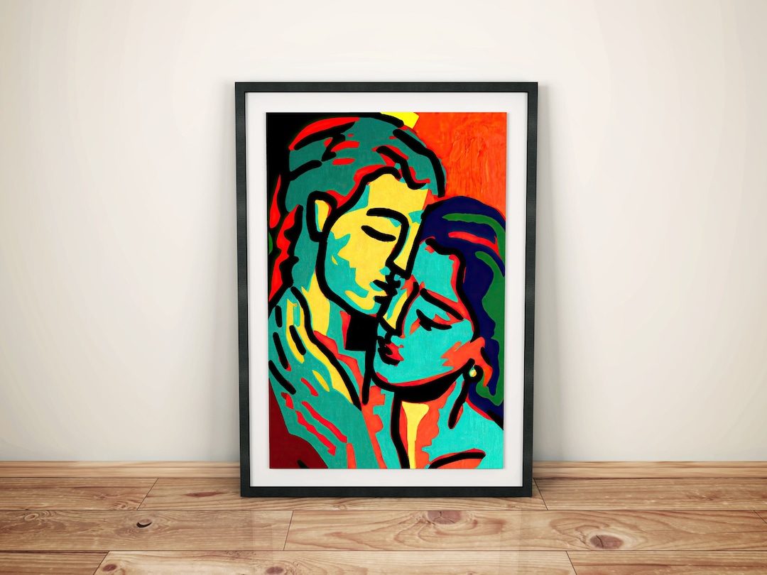 Poster Lovers Abstract Wall Mural Love Couple Poster Lovers Wall ...