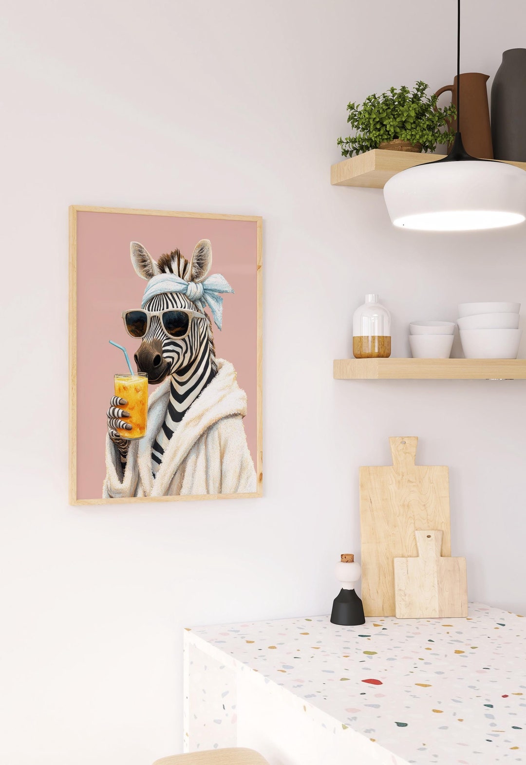 Zebra Wellness Poster Funny Creative Decoration Guest Toilet Funny Gift ...