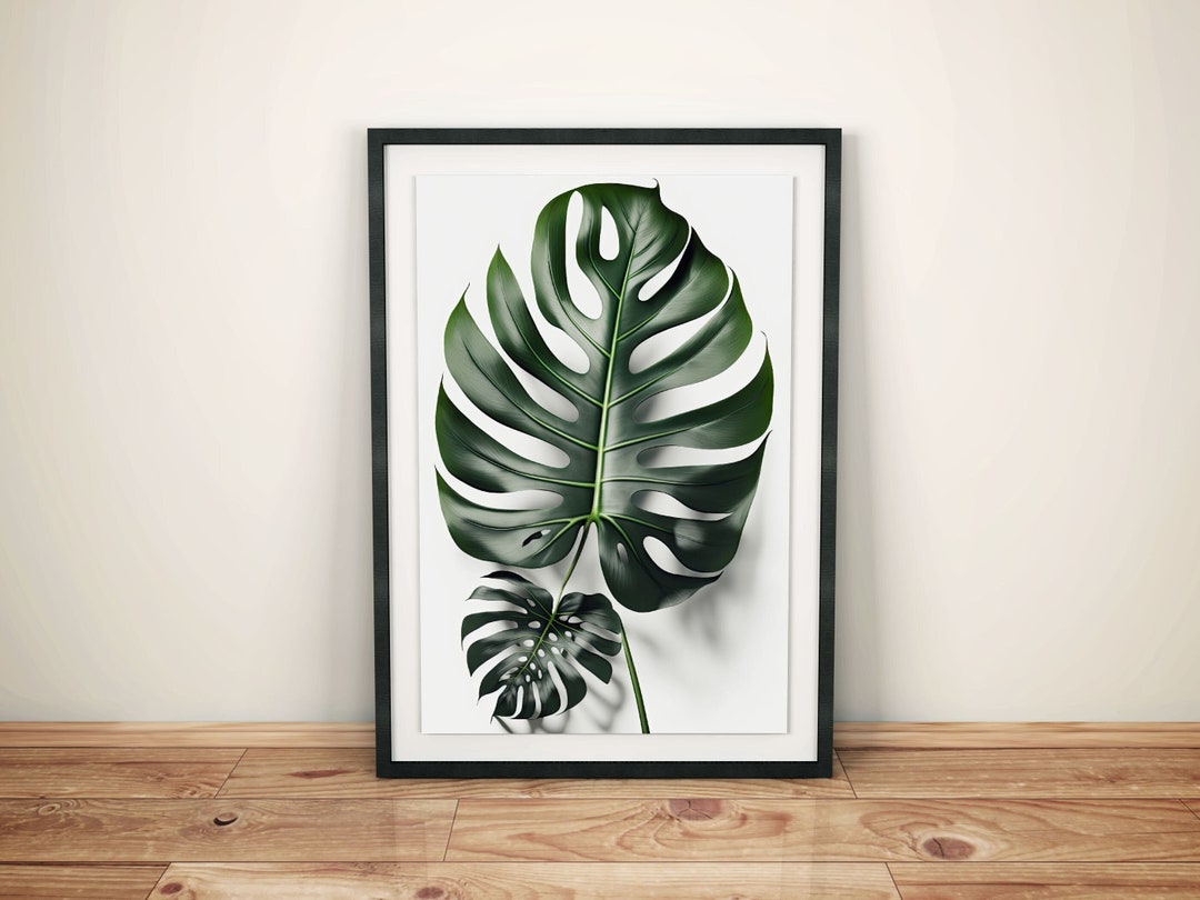 Minimalist Poster Monstera Leaf Mural Monstera Poster Wall Decoration ...