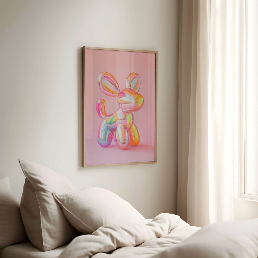 Colorful Balloon Dog Poster | Creative Wall Art | Trendy Art | Pink ...