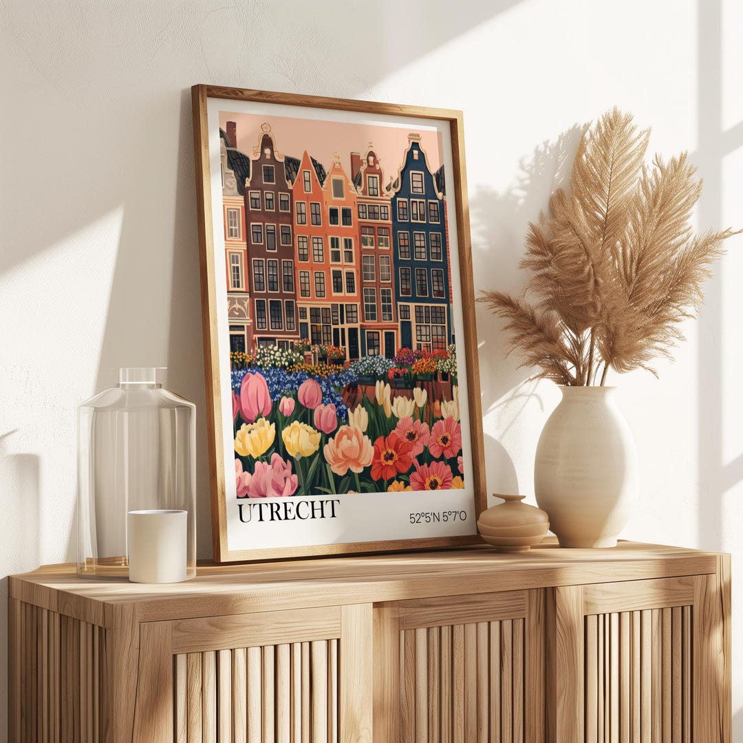 Tulips Mural Utrecht | Flower Art Decoration | Netherlands Poster ...