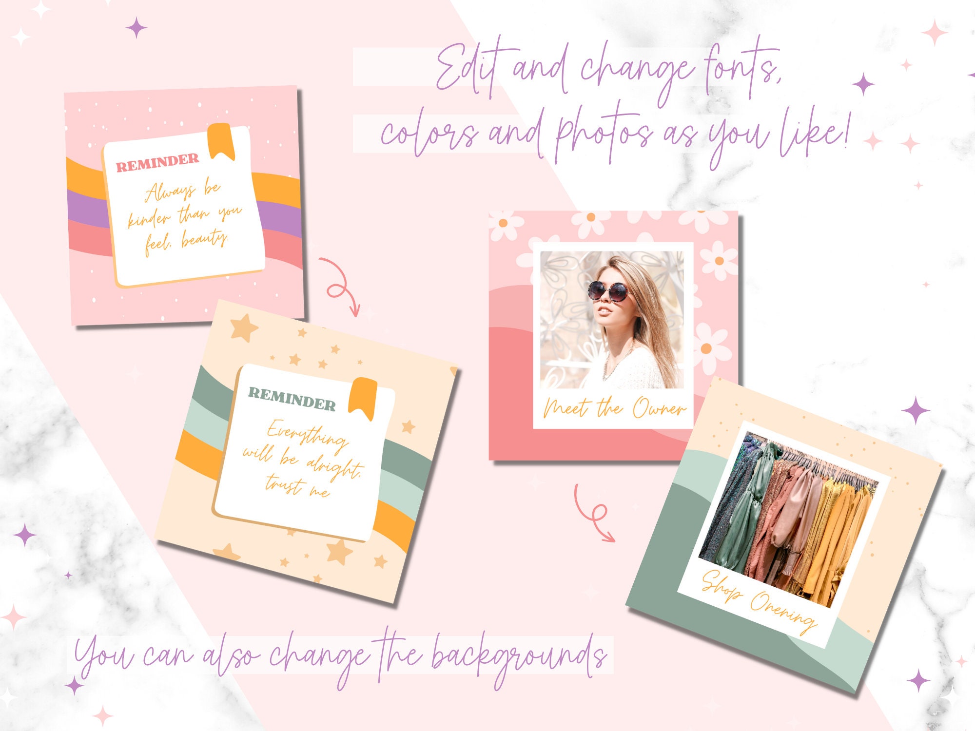 Instagram Post Templates Canva Creative Instagram Templates - Etsy