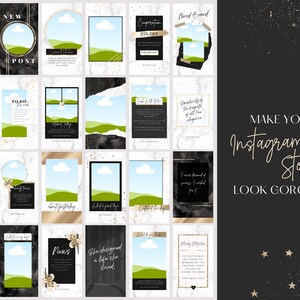 50 Instagram Story Templates Canva | Marble | Gold | Influencer ...