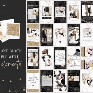 50 Instagram Story Templates Canva | Marble | Gold | Influencer ...