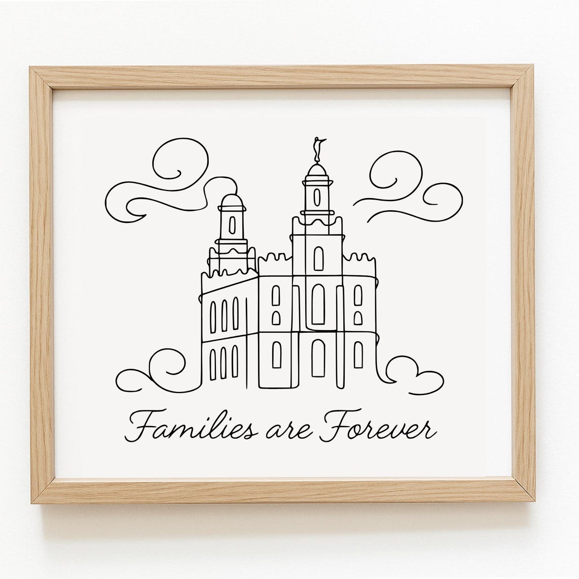 Minimalistic Line Art Logan, Utah Temple Vector File - Etsy