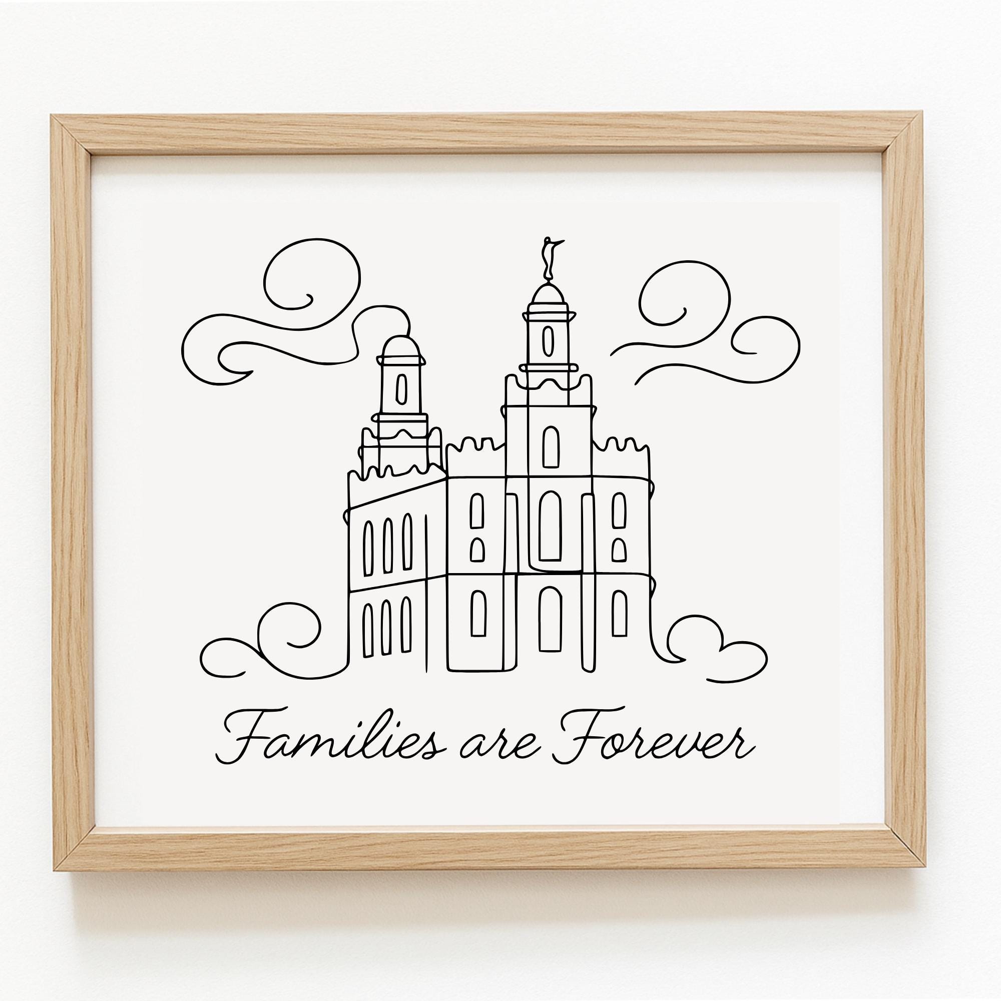 Minimalistic Line Art Logan, Utah Temple Vector File - Etsy