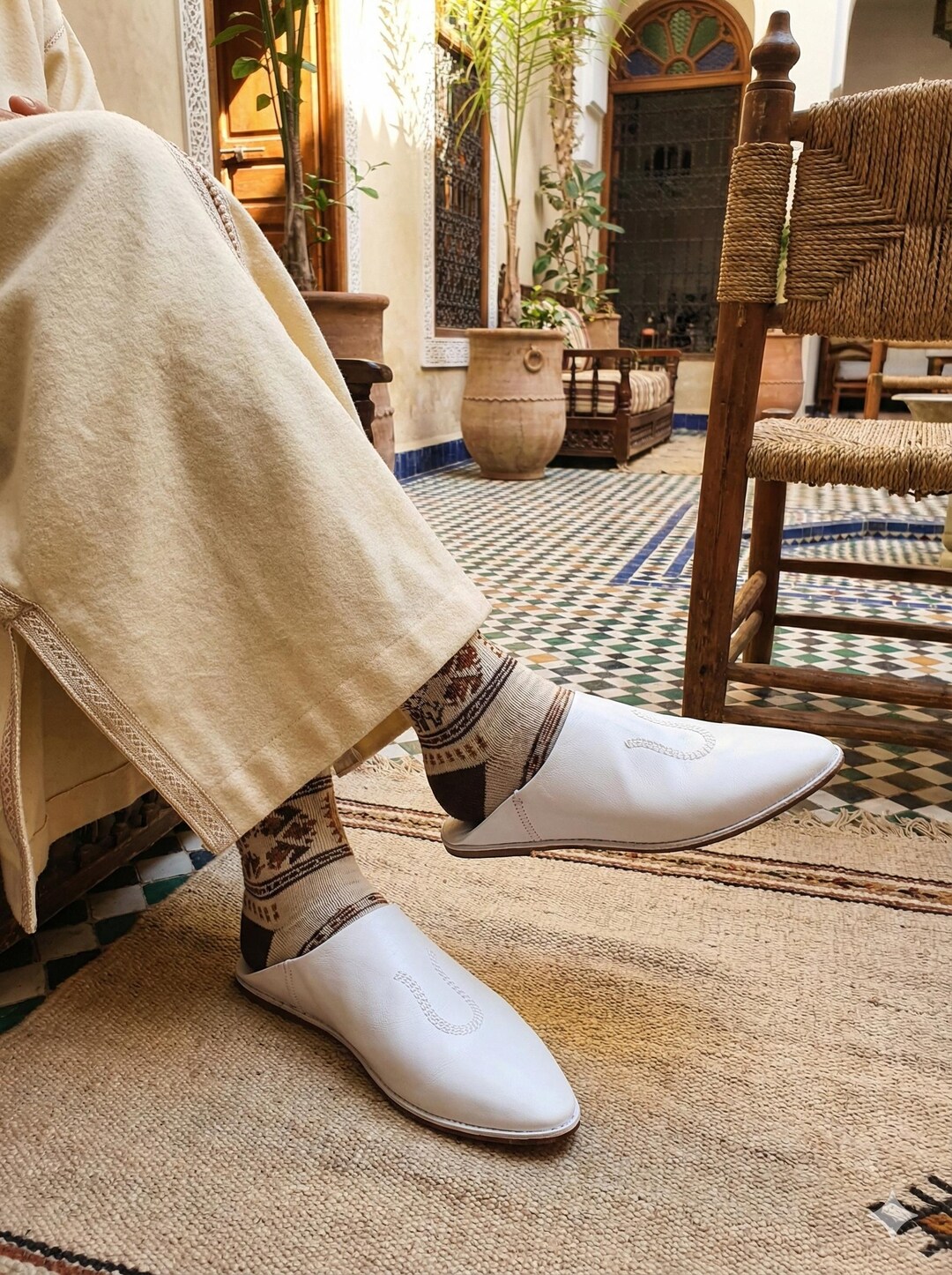 Moroccan Men’s Leather Babouches | Handmade Pointed Slippers ...