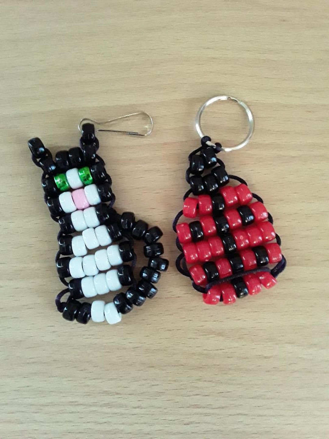 Pony Beads Design Cat Ladybug Loose Figet Keychain Clip - Etsy