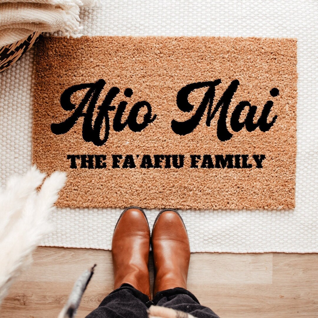 Afio Mai Doormat With Samoan Gifts for Wedding With Monogram Doormats ...