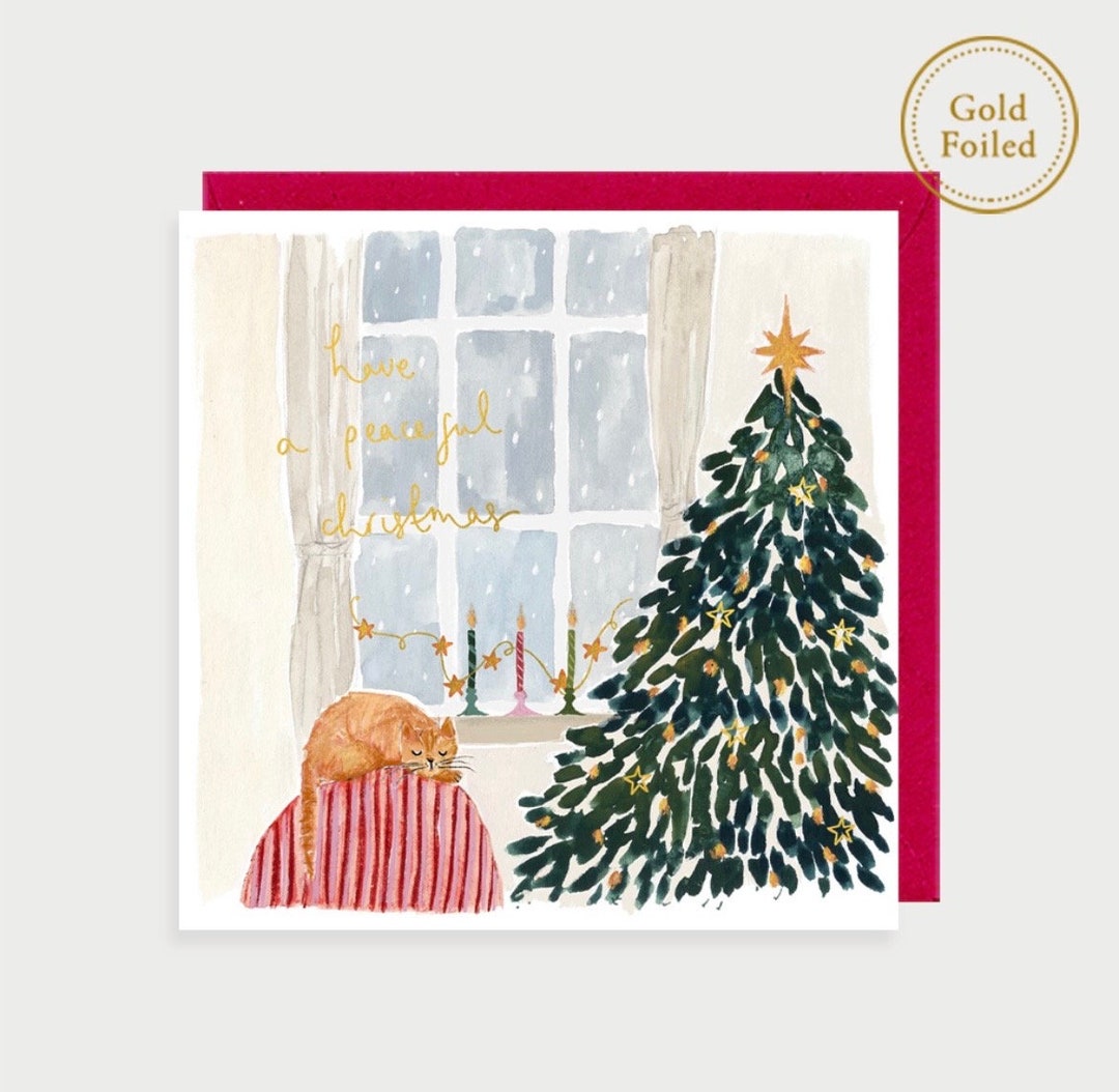 Have a Peaceful Christmas Luxury Greetings Card With Gold Foil - Etsy