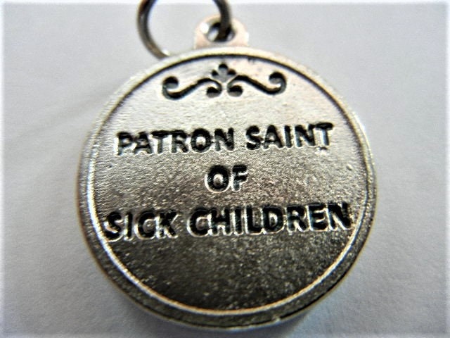 St. Nicholas Patron Saint of Sick Children 3/4" Tall Silver Tone MADE ...