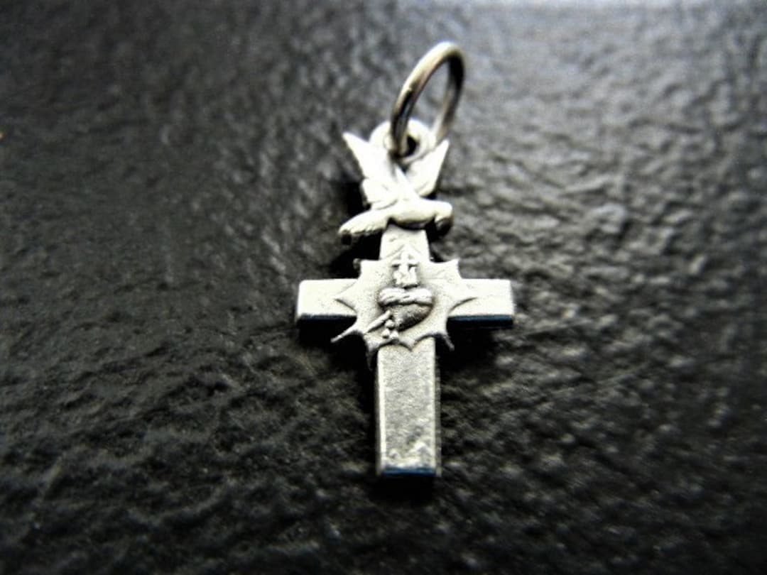Holy Spirit Silhouette Cross Silver Tone 3/4" Tall Silver Tone MADE IN ...