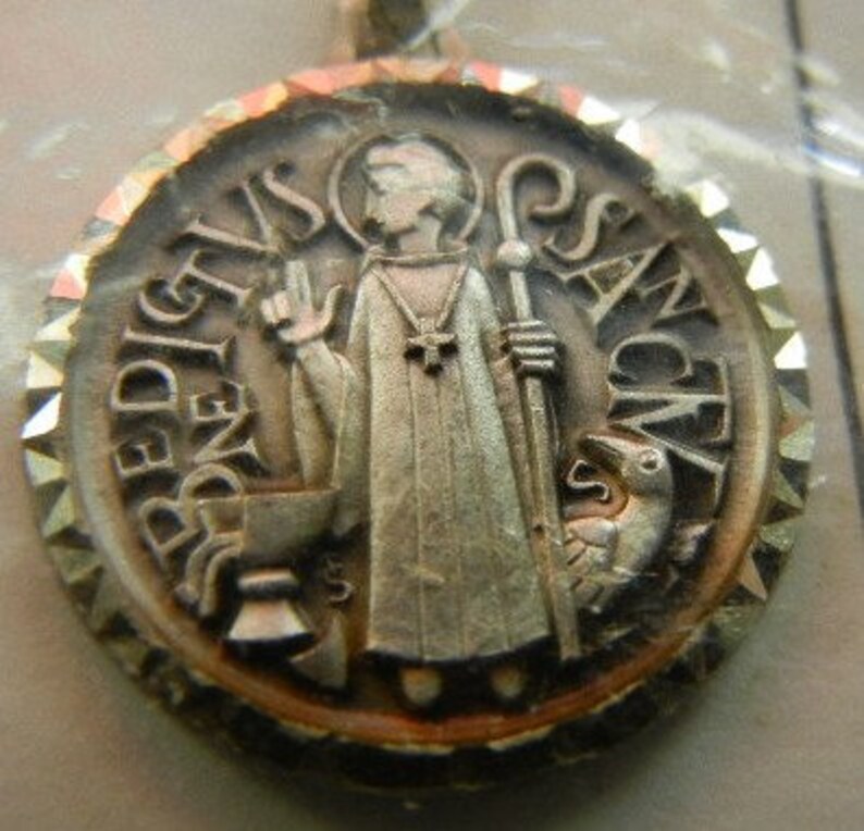 St. Benedict Gold/silver 3/4" Medal NEW! - Etsy