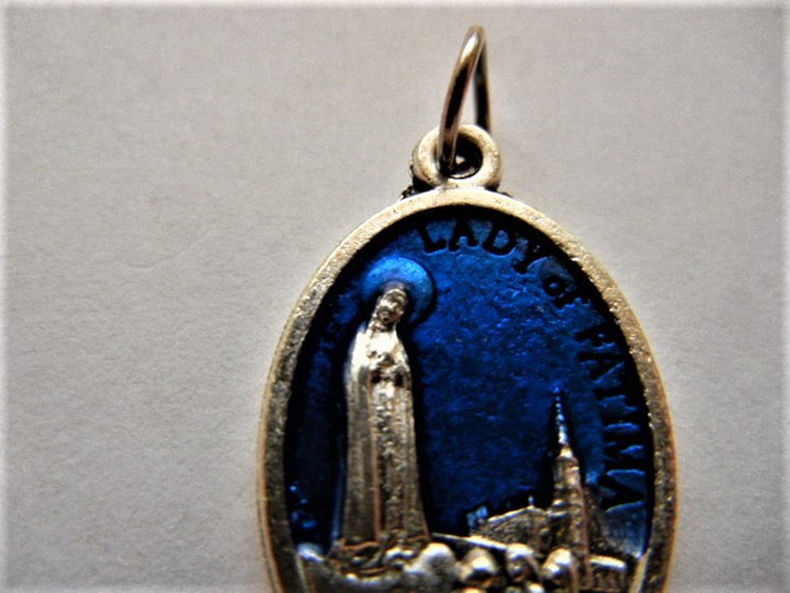 Our Lady of Fatima With Divine Mercy on Back 1" Tall Oval Medal NEW ...