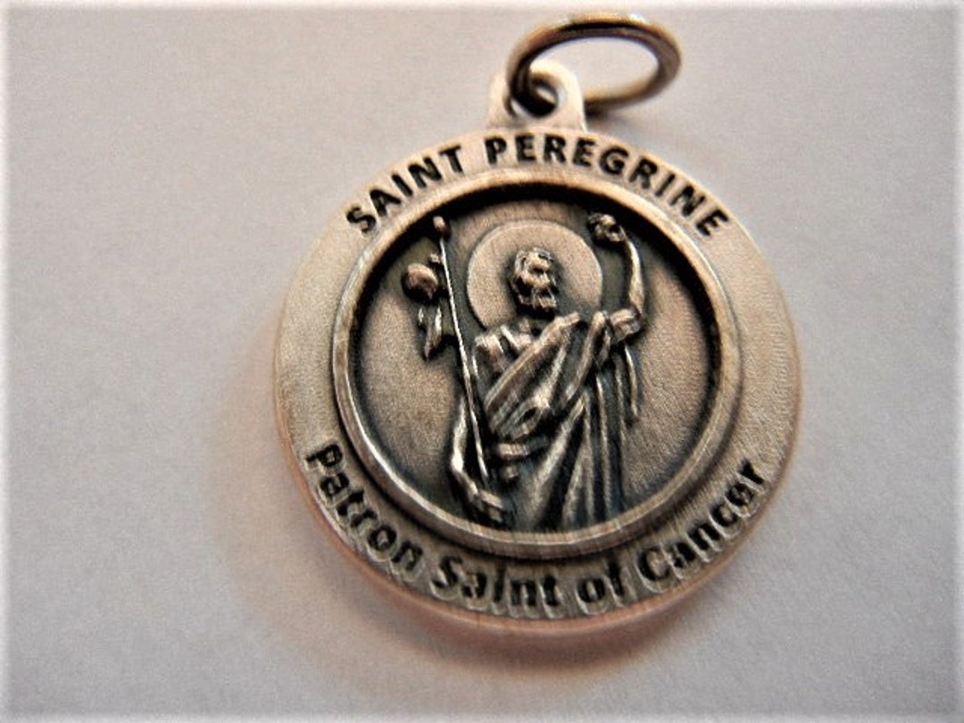 St. Peregrine Patron Saint of Cancer 3/4" Tall Silver Tone MADE IN ...