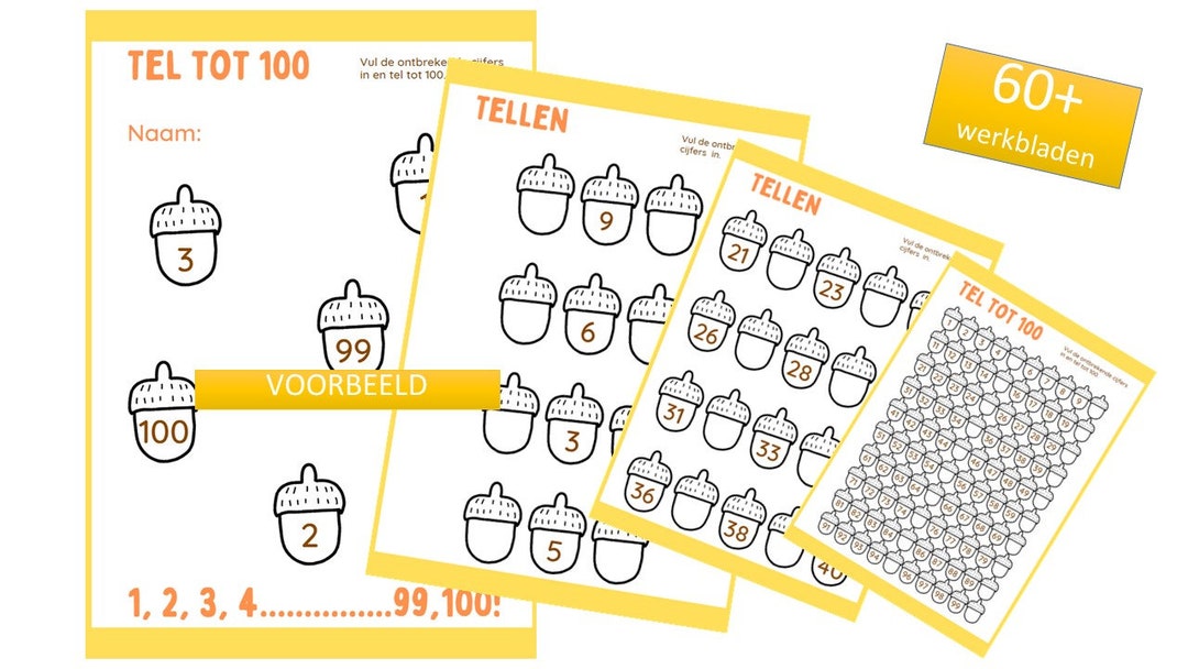 60 Worksheets to Practice the Number Line up to 10 and up to 100 in ...
