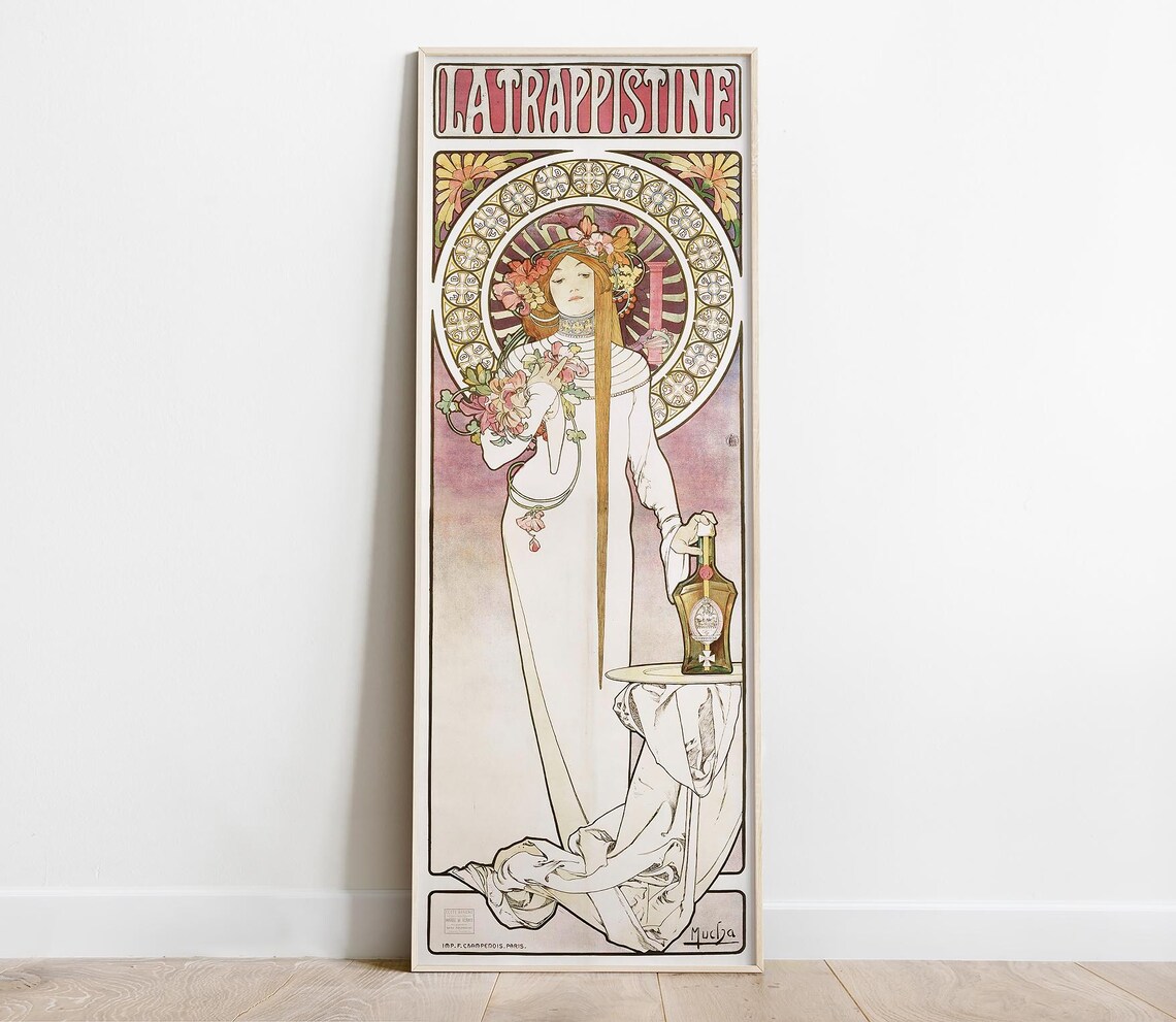La Trappistine Poster, Alphonse Mucha Art, Vintage Advertising Poster ...