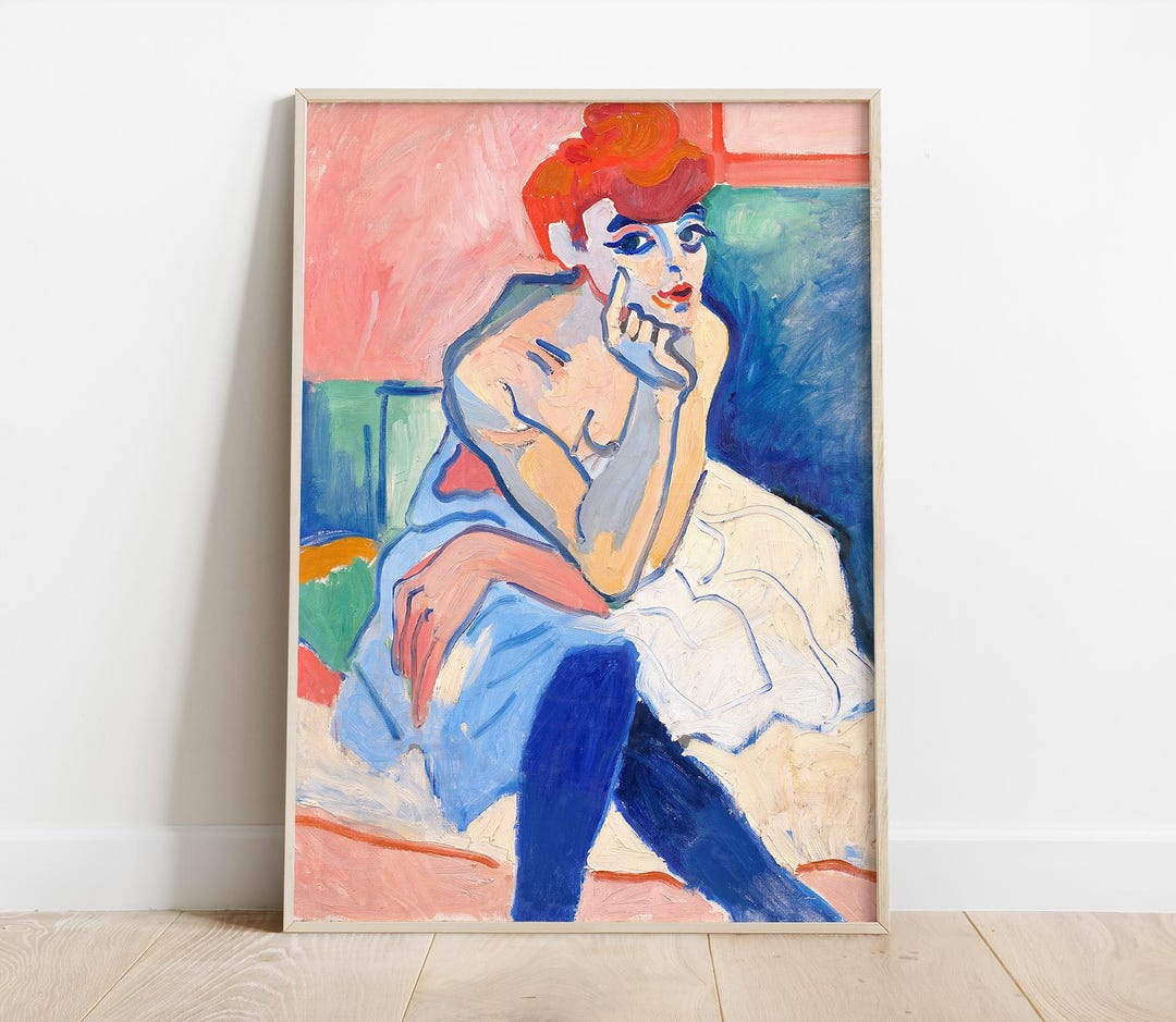 Woman in a Chemise by André Derain – Feminine Fauvist Art, Bold Portrait, French Modernist Wall ...