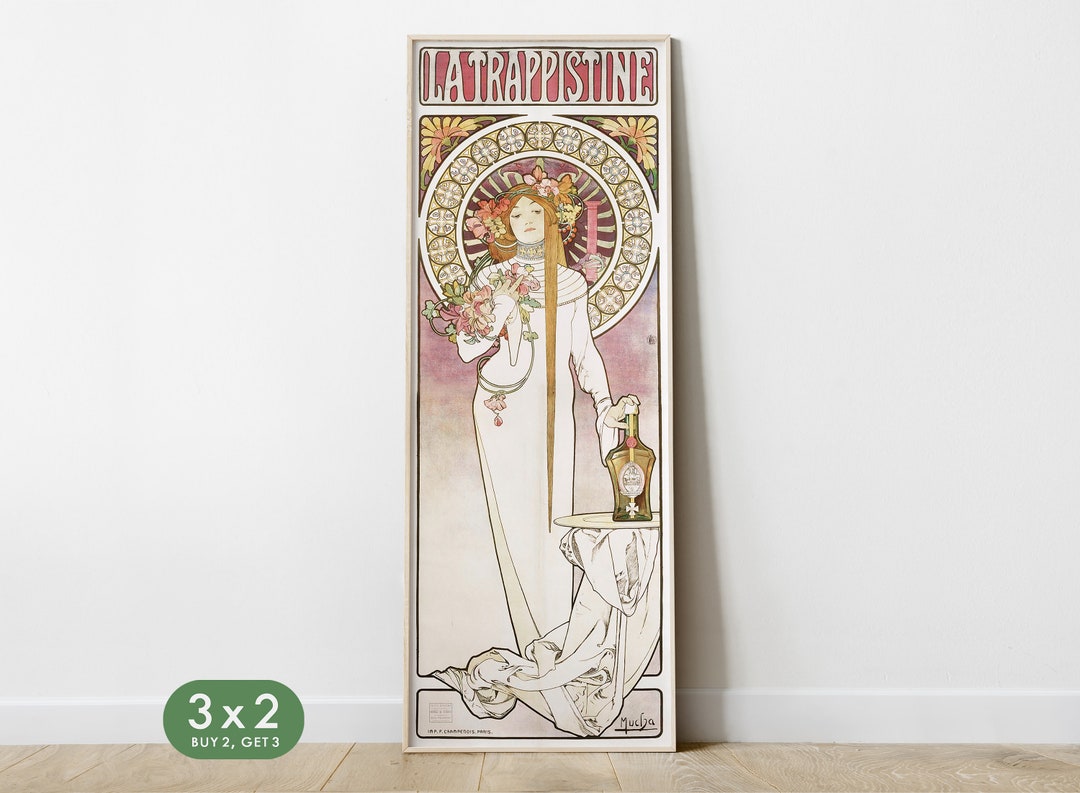 La Trappistine Poster, Alphonse Mucha Art, Vintage Advertising Poster ...