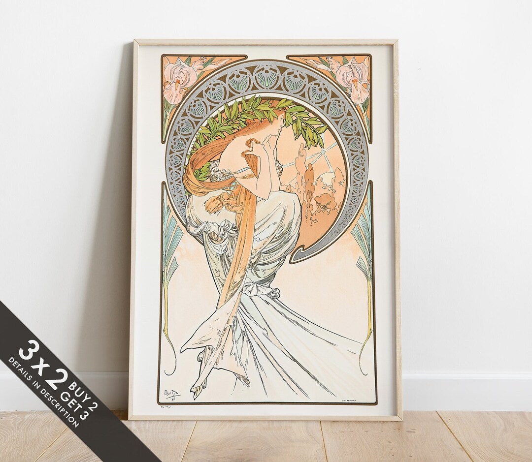 The Arts Poetry, Alphonse Mucha Poster, French Art Nouveau, Belle ...