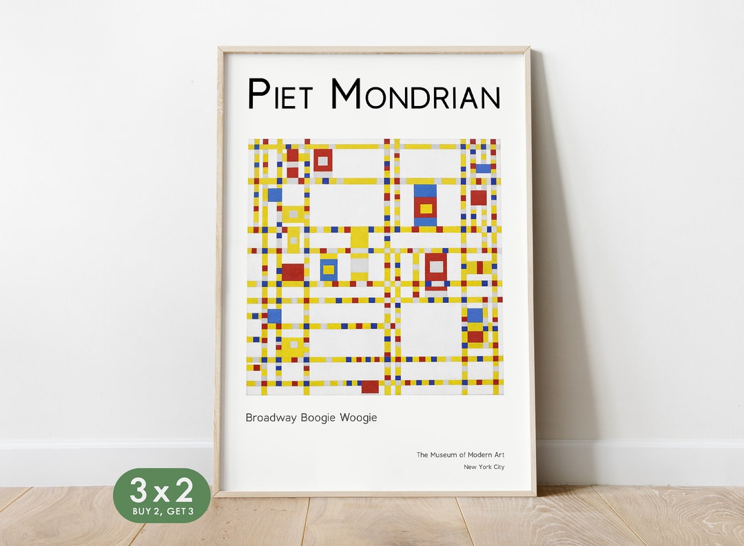 Broadway Boogie Woogie, Piet Mondrian Museum Poster, Abstract City Art ...