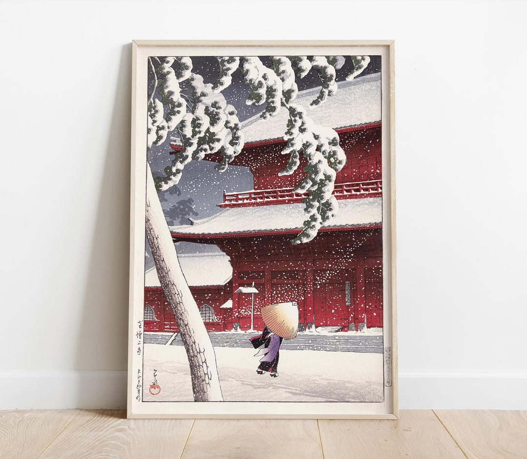 The Zojo Shrine in Shiba, Hasui Kawase, Japanese Shin-hanga Art ...