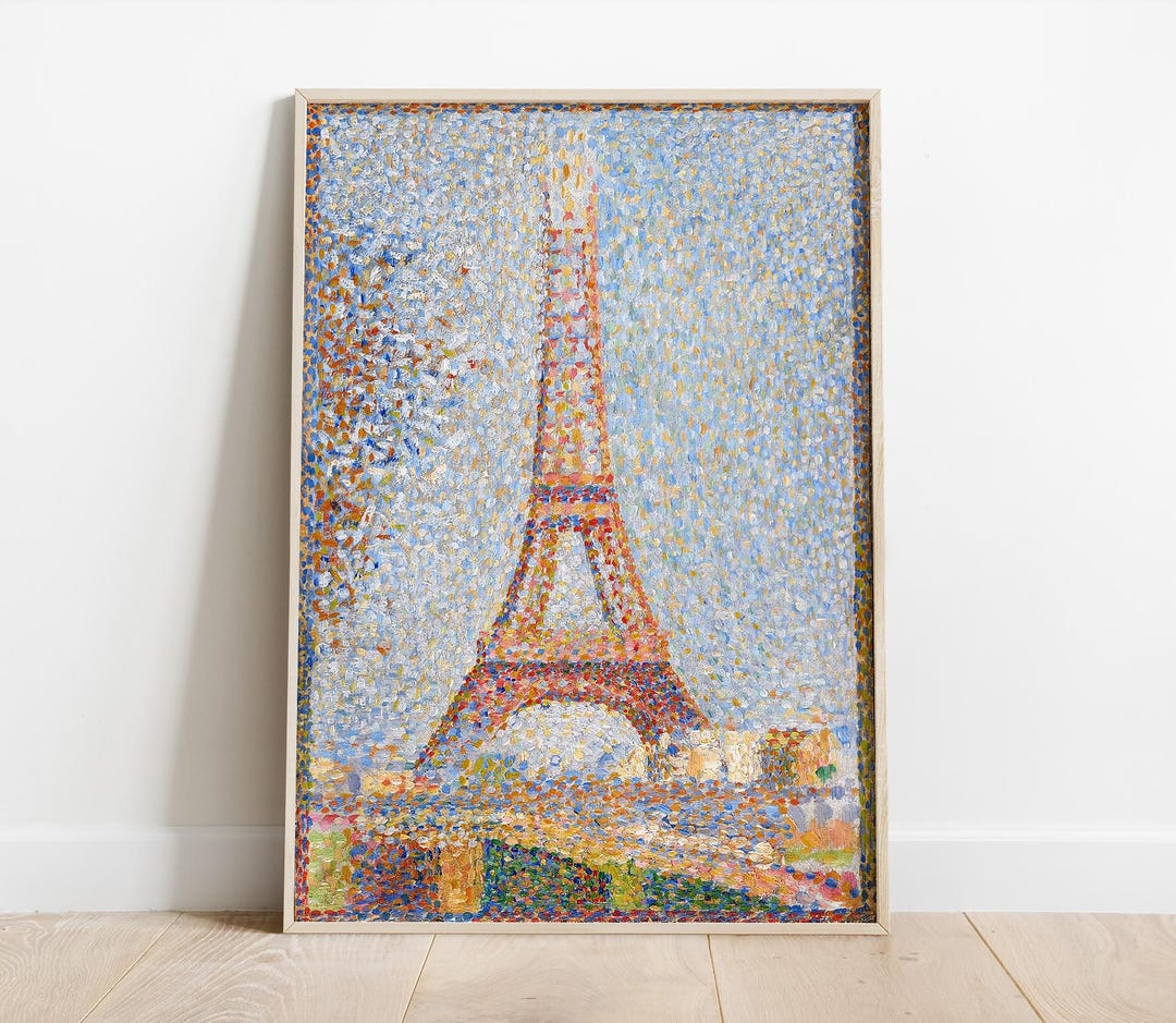 The Eiffel Tower by Georges Seurat – Pointillism Art, Paris Cityscape ...